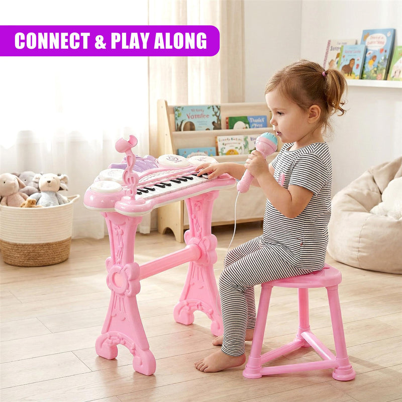 Electronic Keyboard Piano Playset with Lights - Pink - Toys And Games ...