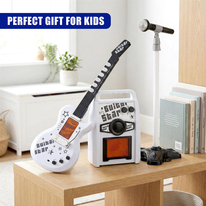 Kids Electric Rock Star Guitar & Microphone Set - Toys And Games - Rock ...