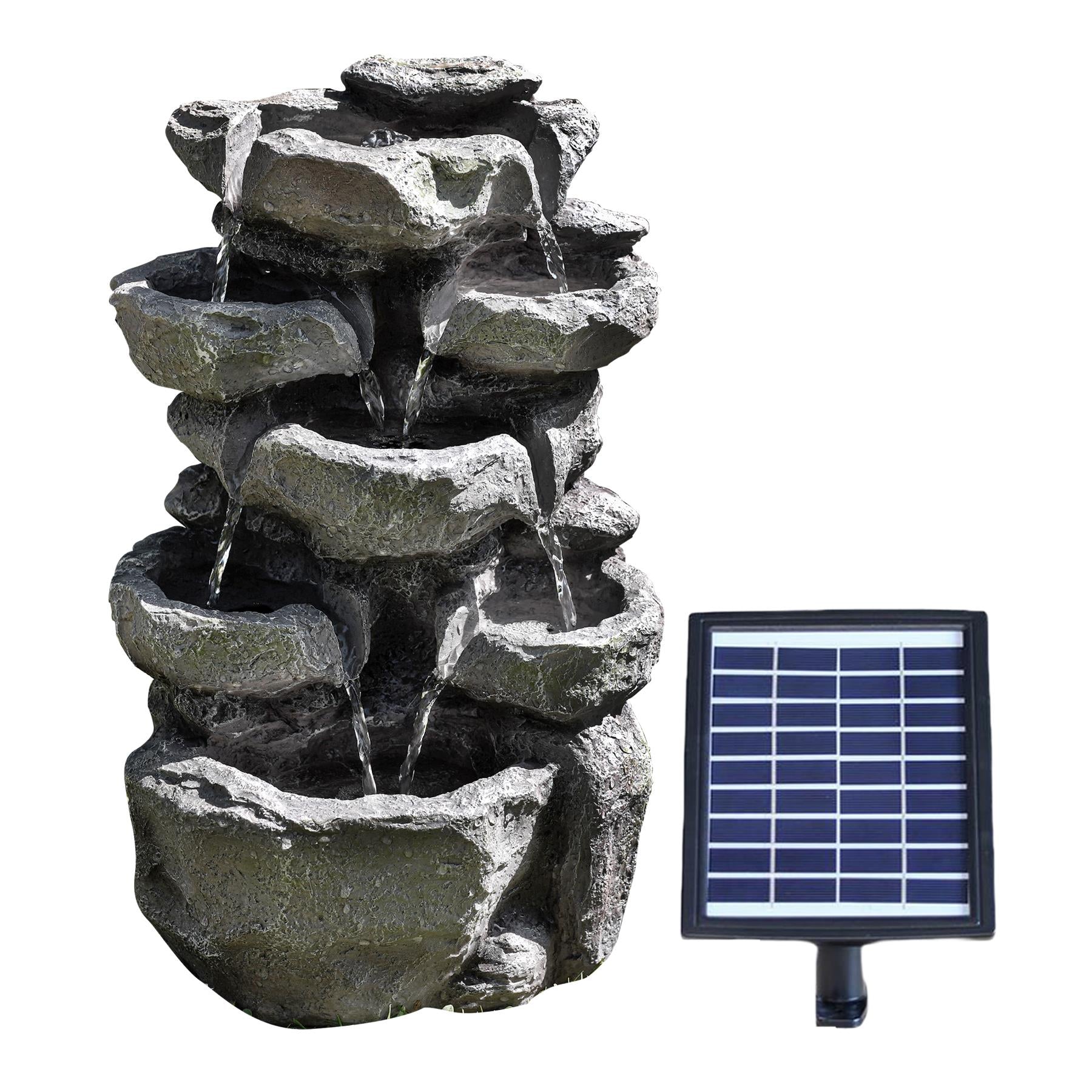 Solar Powered Rock Waterfall Solar Water Feature Available From The