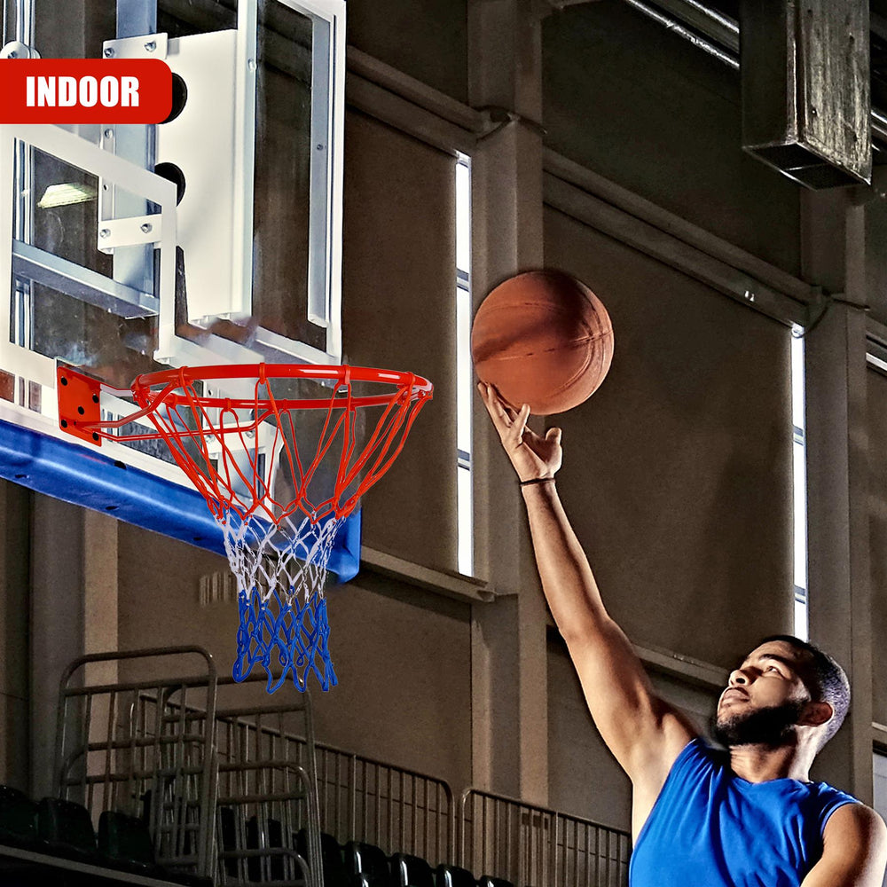 Fastfold Wall-mounted Basketball Hoop with Net, Durable Outdoor and ...