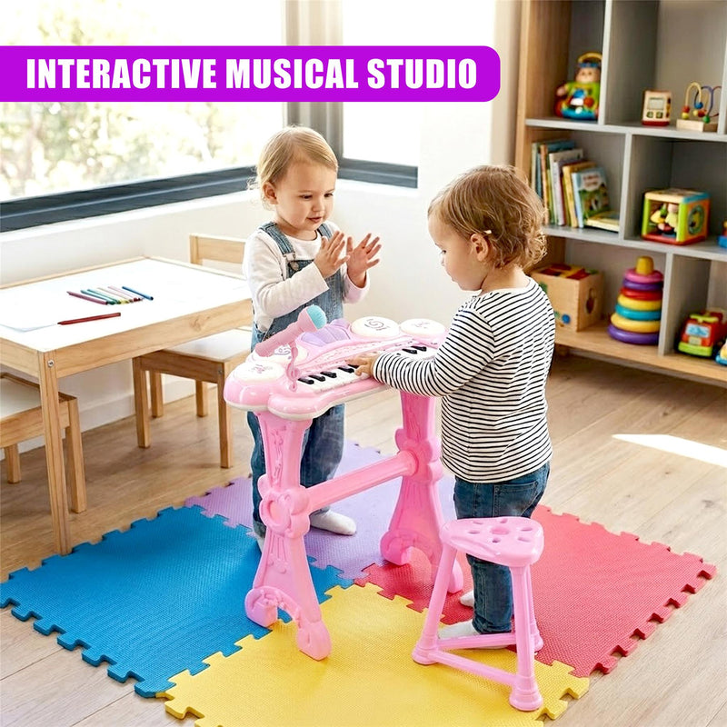 Electronic Keyboard Piano Playset with Lights - Pink - Toys And Games ...