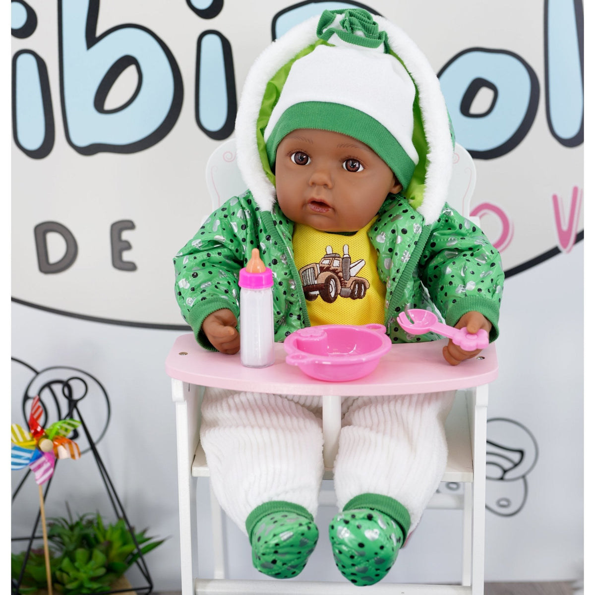 BiBi Black Baby Doll "Grean Pea" (50 cm / 20") by BiBi Doll | The Magic ...