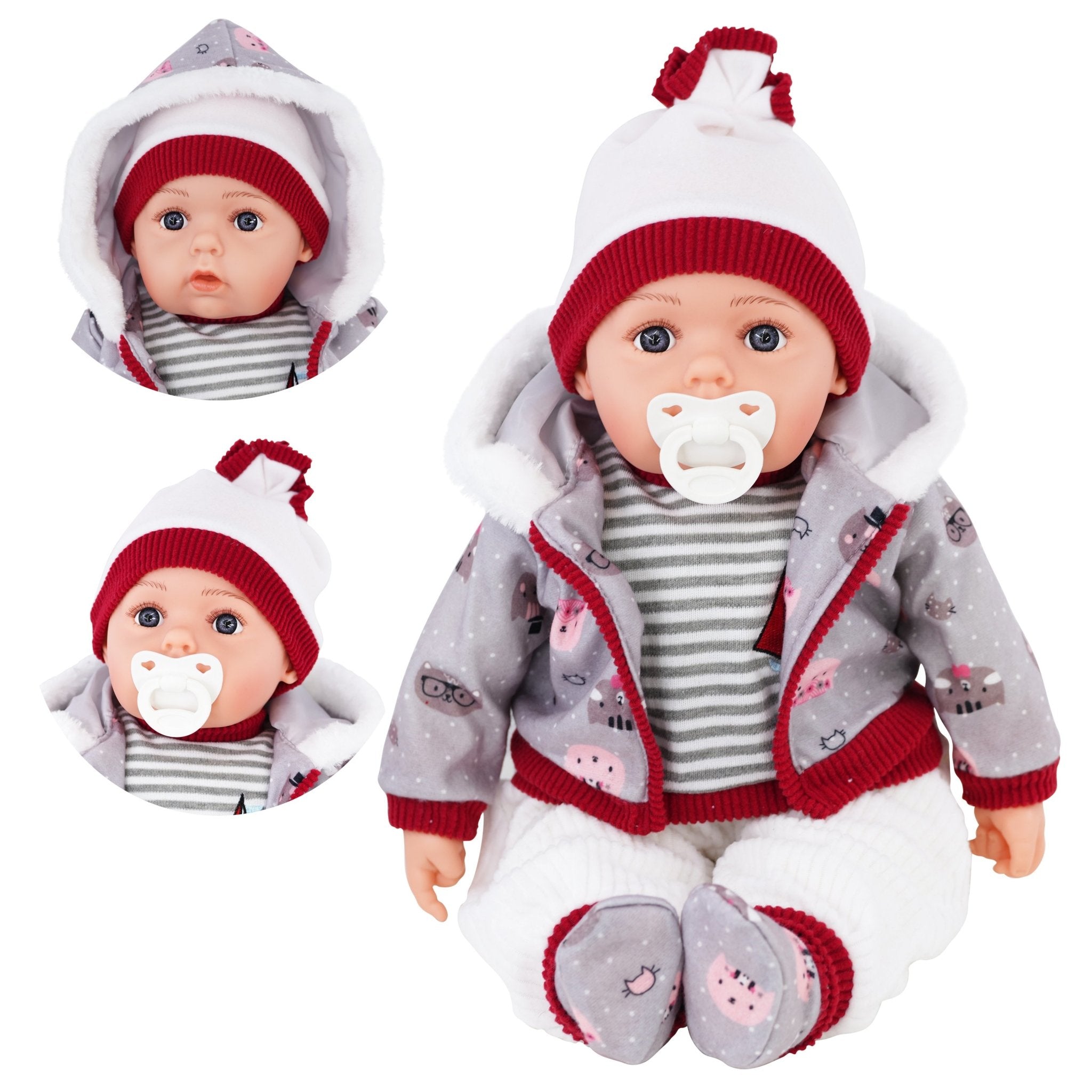 BiBi Baby Doll "Pebble" (50 cm / 20") - Grey - Baby Doll - Cloth - Bibi ...