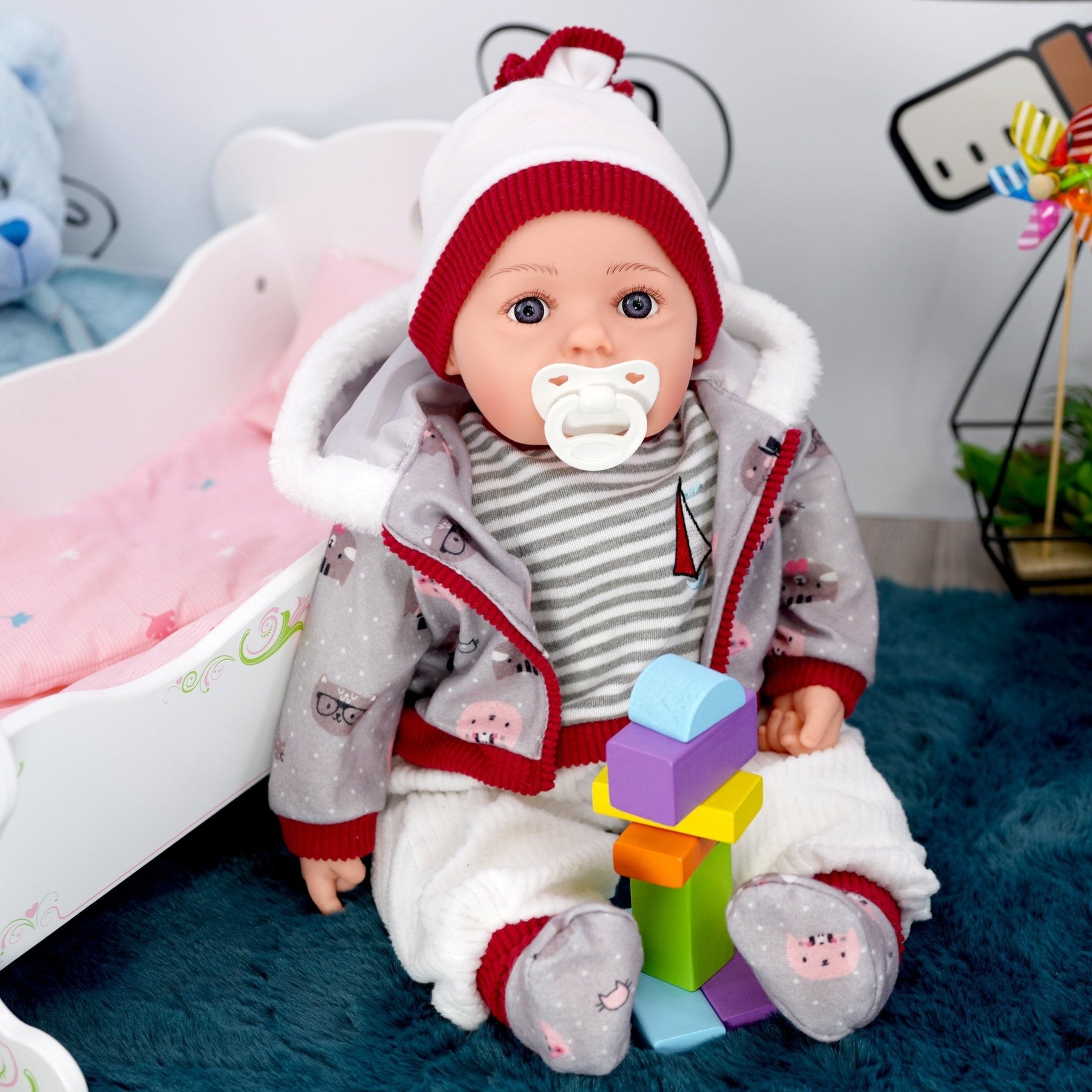 BiBi Baby Doll "Pebble" (50 cm / 20") - Grey - Baby Doll - Cloth - Bibi ...