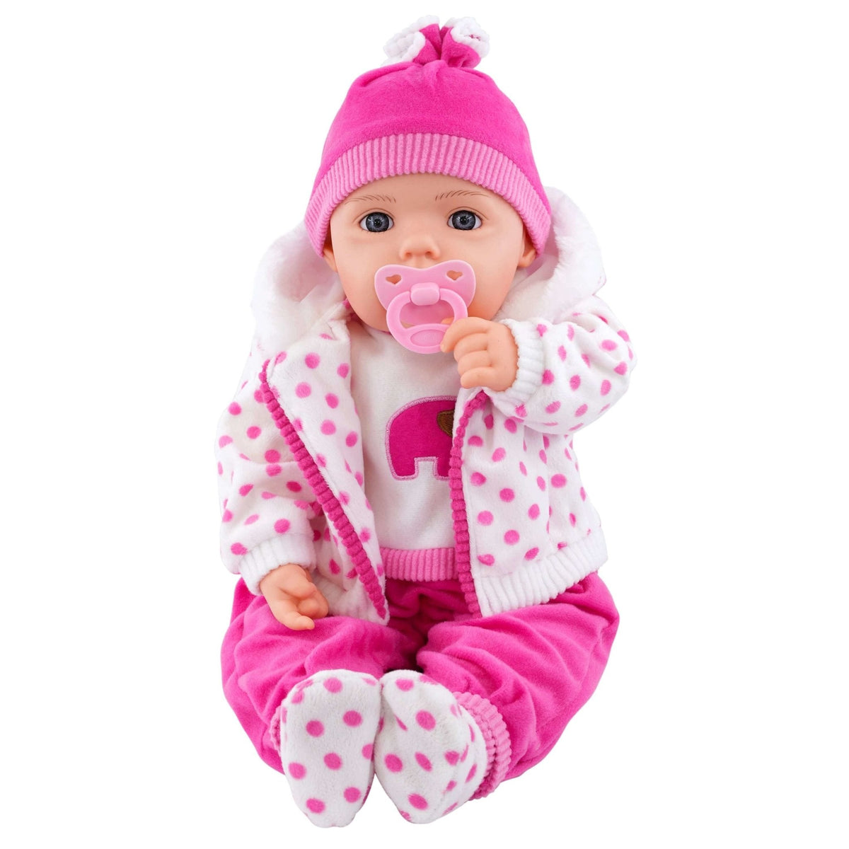BiBi Baby Doll "Dots" (50 cm / 20") - Pink - Baby Doll - Cloth - Bibi Doll