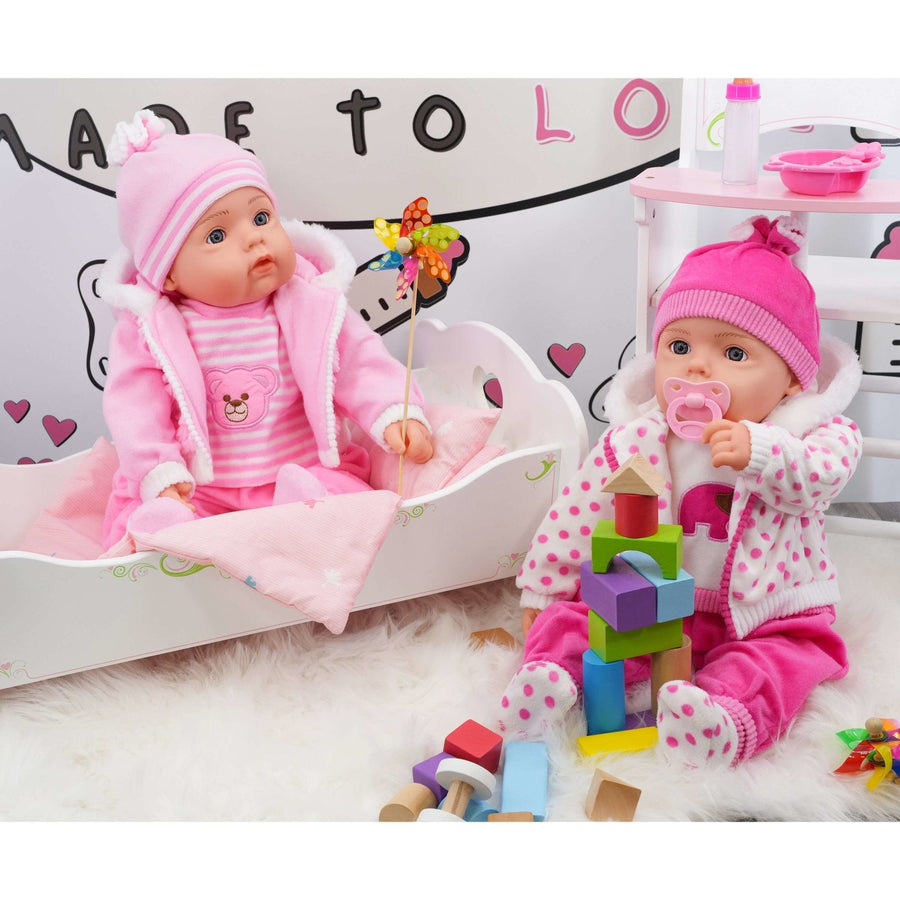 BiBi Baby Doll "Dots" (50 cm / 20") - Pink - Baby Doll - Cloth - Bibi Doll