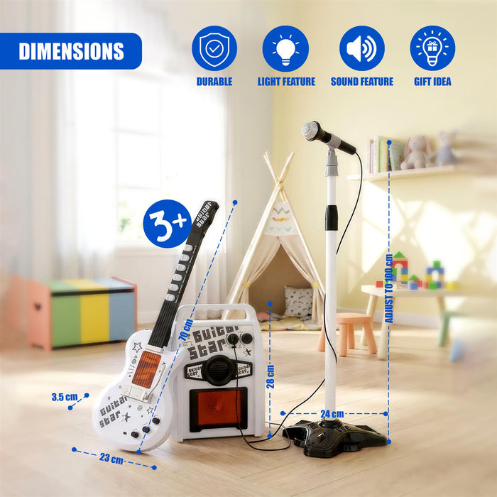 Kids Electric Rock Star Guitar & Microphone Set - Toys And Games - Rock ...