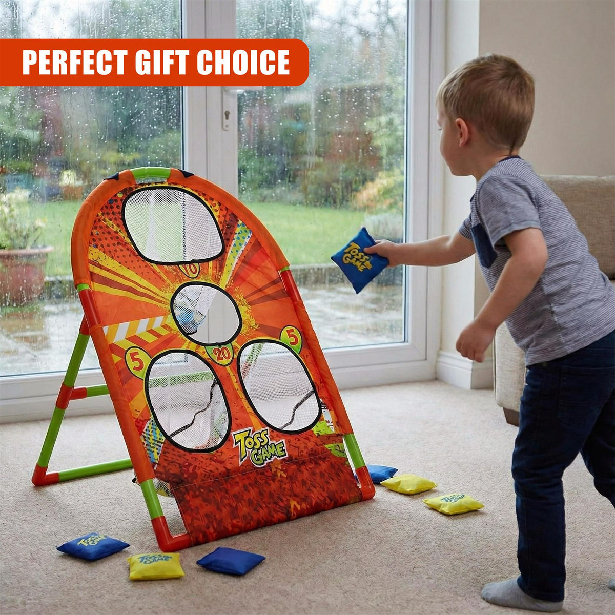 Bag Toss Game Set Outdoor Indoor Play-set - Red, Green, Orange, Blue ...