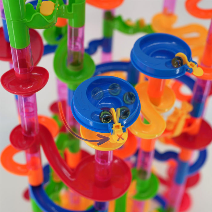219 Pieces Marble Run Race Set for Kids Marble Building Toy Plastic ...